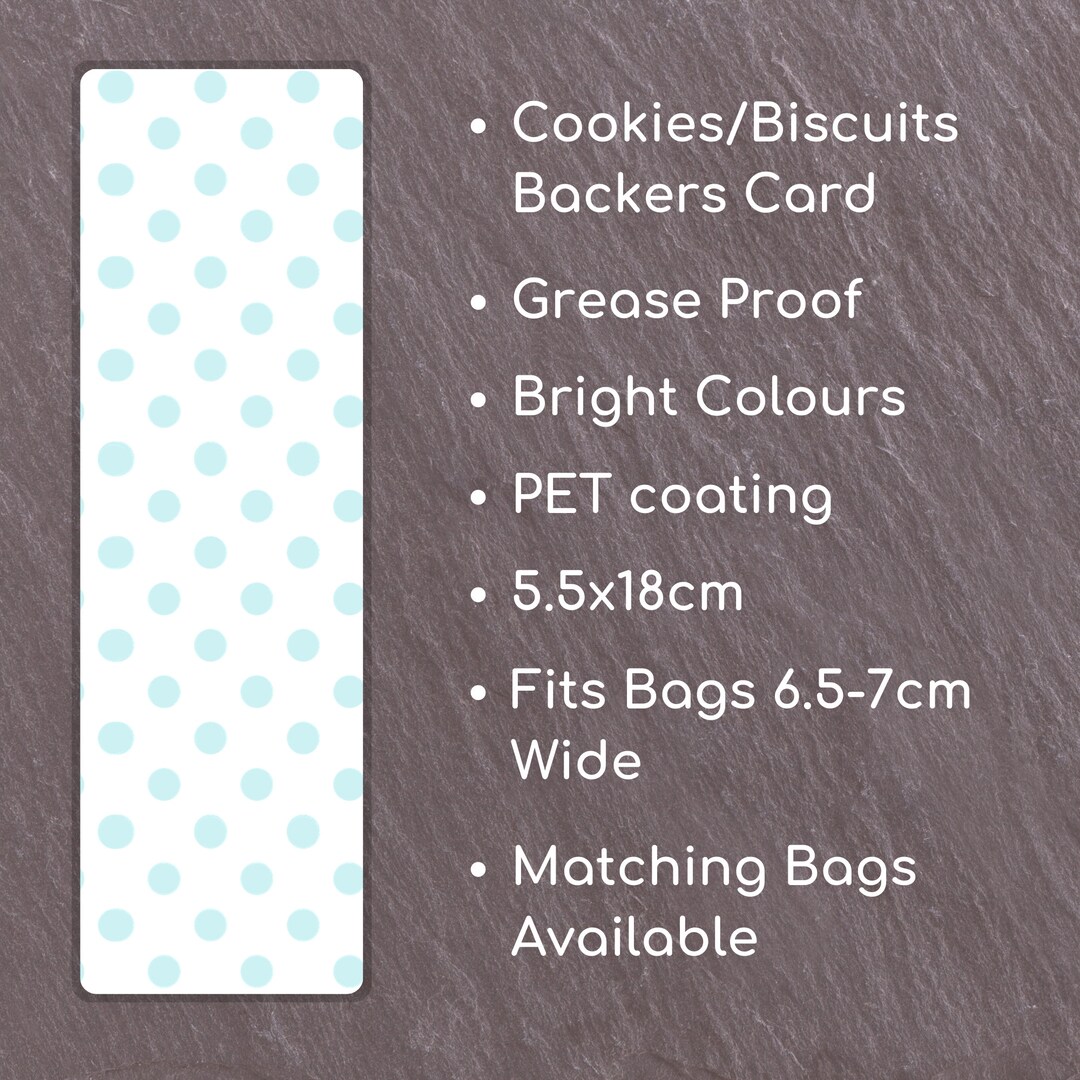 Polka Dot Cookie Card: Grease Proof Mini Biscuit Backer (55x180mm) - Etsy