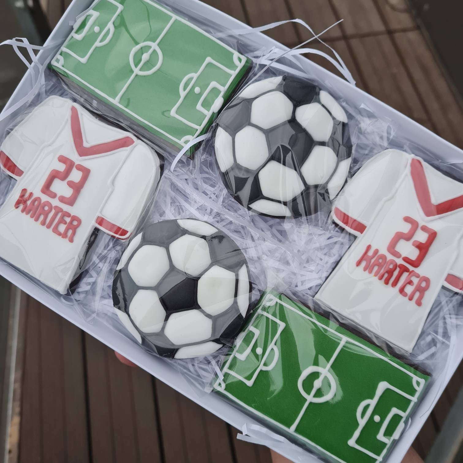 Personalised Football Cookies Gift Box Football Iced - Etsy