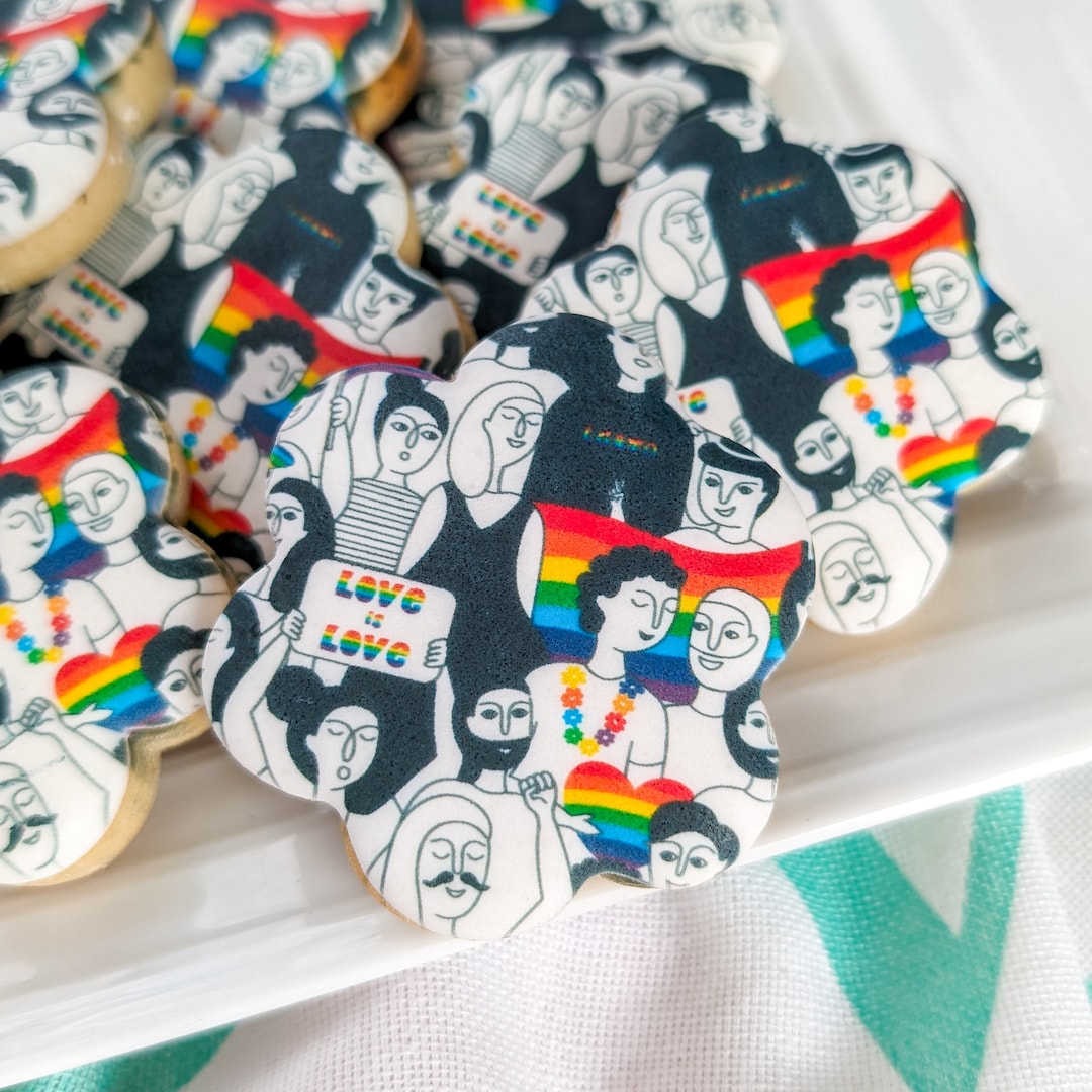 Pride Month Biscuit Gift Box, 8 Rainbow Biscuits, Bespoke Cookies ...