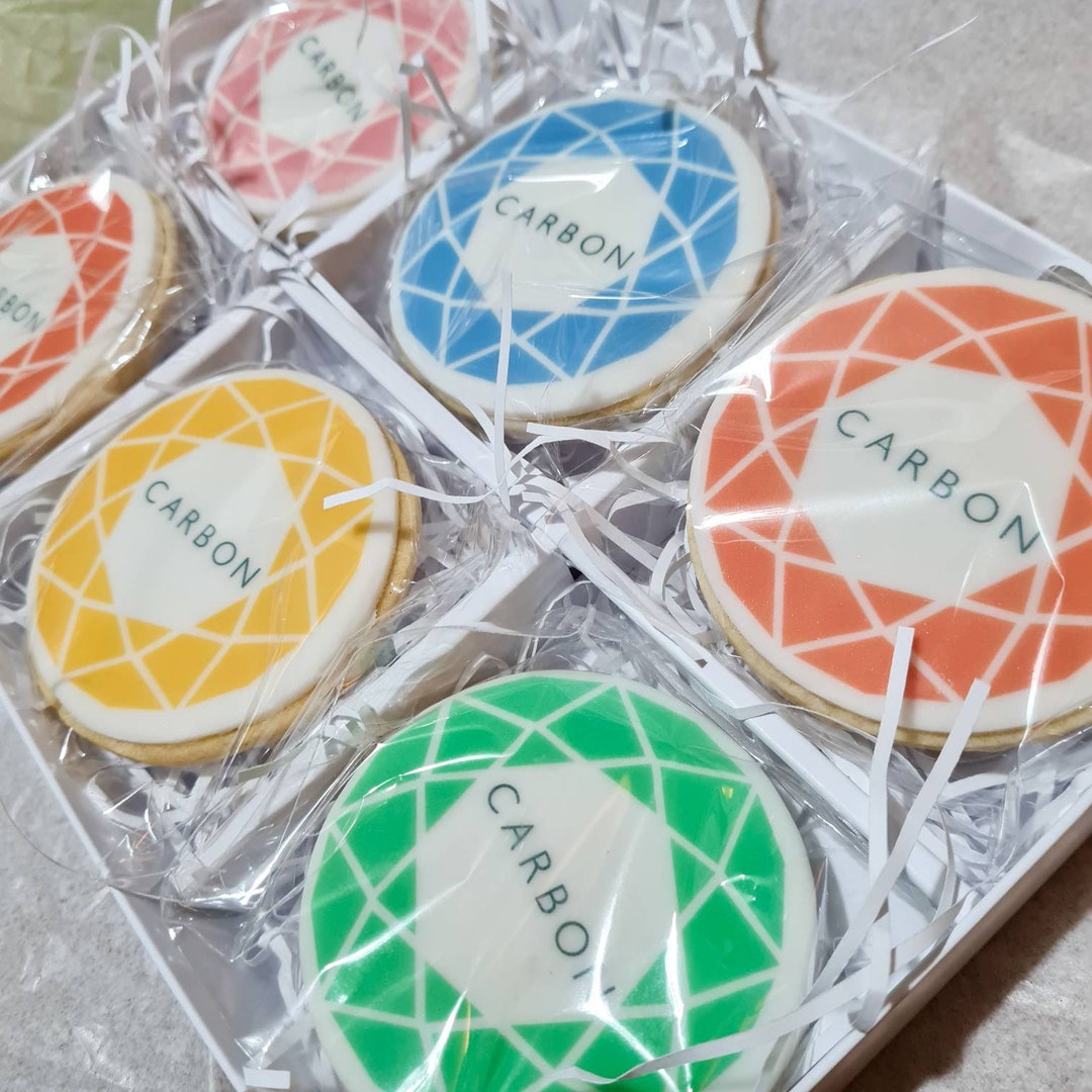 Corporate Biscuits in Gift Box, 6 Logo Biscuits, Printed Logo Cookies ...