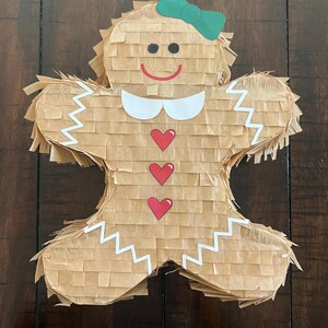 Holiday Christmas Gingerbread Man or Girl Handmade Pinata | Birthday ...