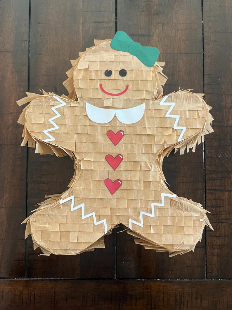 Holiday Christmas Gingerbread Man or Girl Handmade Pinata | Birthday ...
