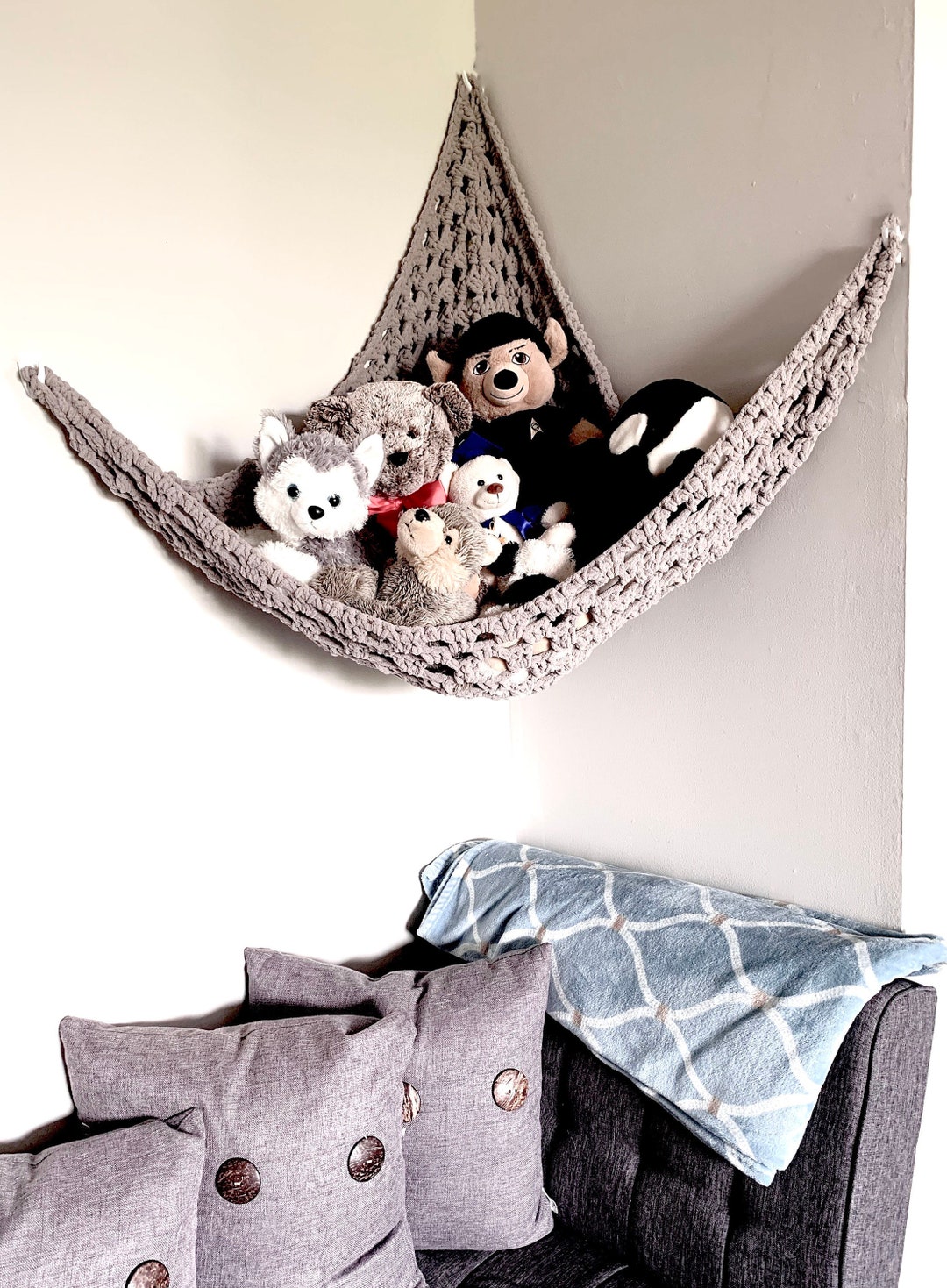 Toy Storage Hammock, Multiple Color Options, Stuffed Animal Hammock ...