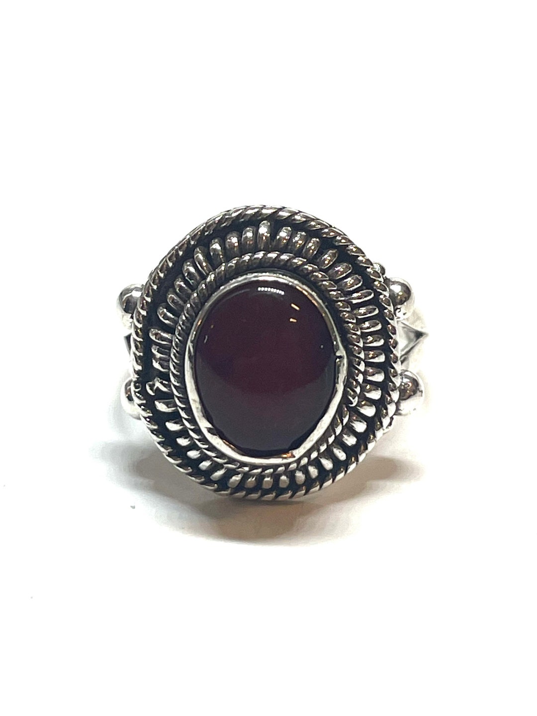Silver Ring Set With Carnelian - Etsy