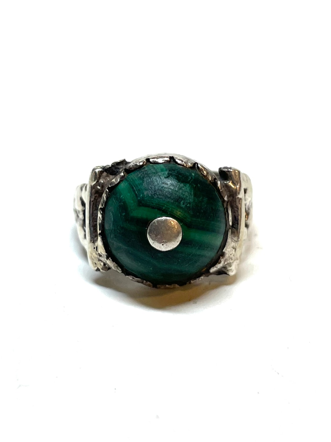Silver Ring With a Malachite - Etsy