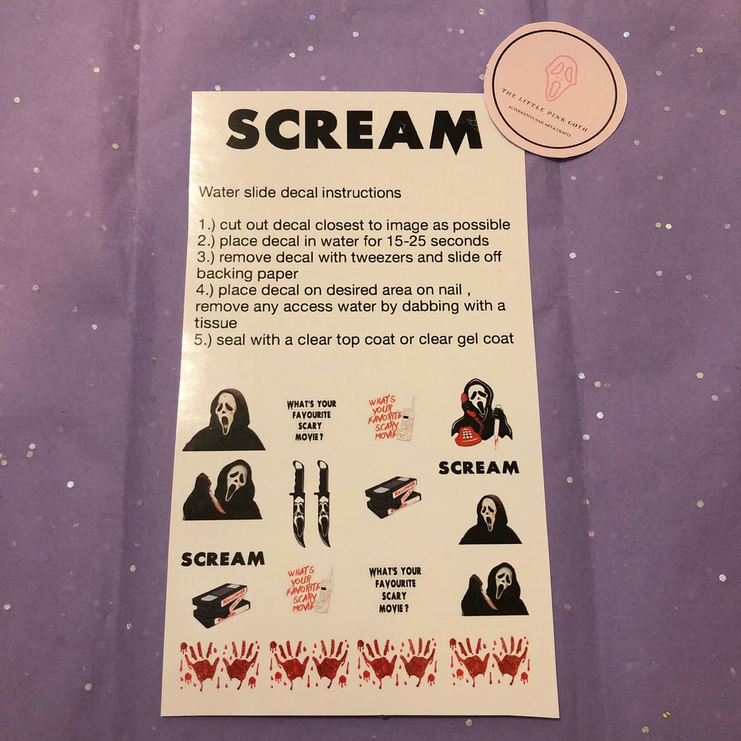 Scream Ghostface Horror Waterslide Nail Decals - Etsy