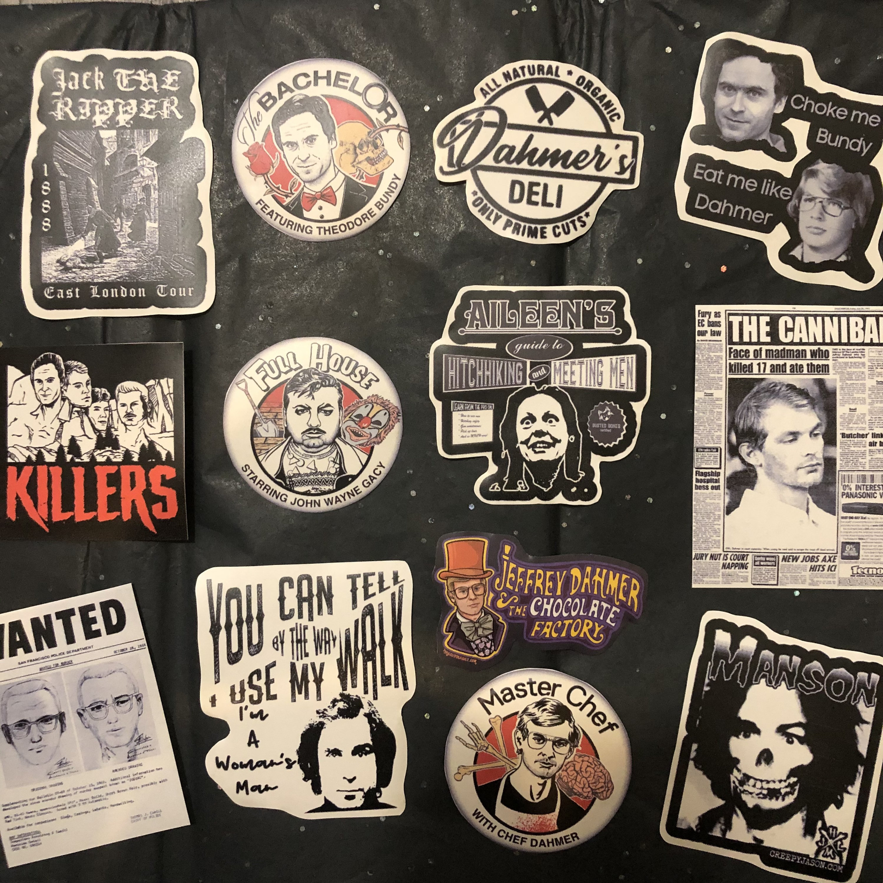 No.1 Serial Killer Viynl Holographic Sticker Pack Horror Theme Gothic ...