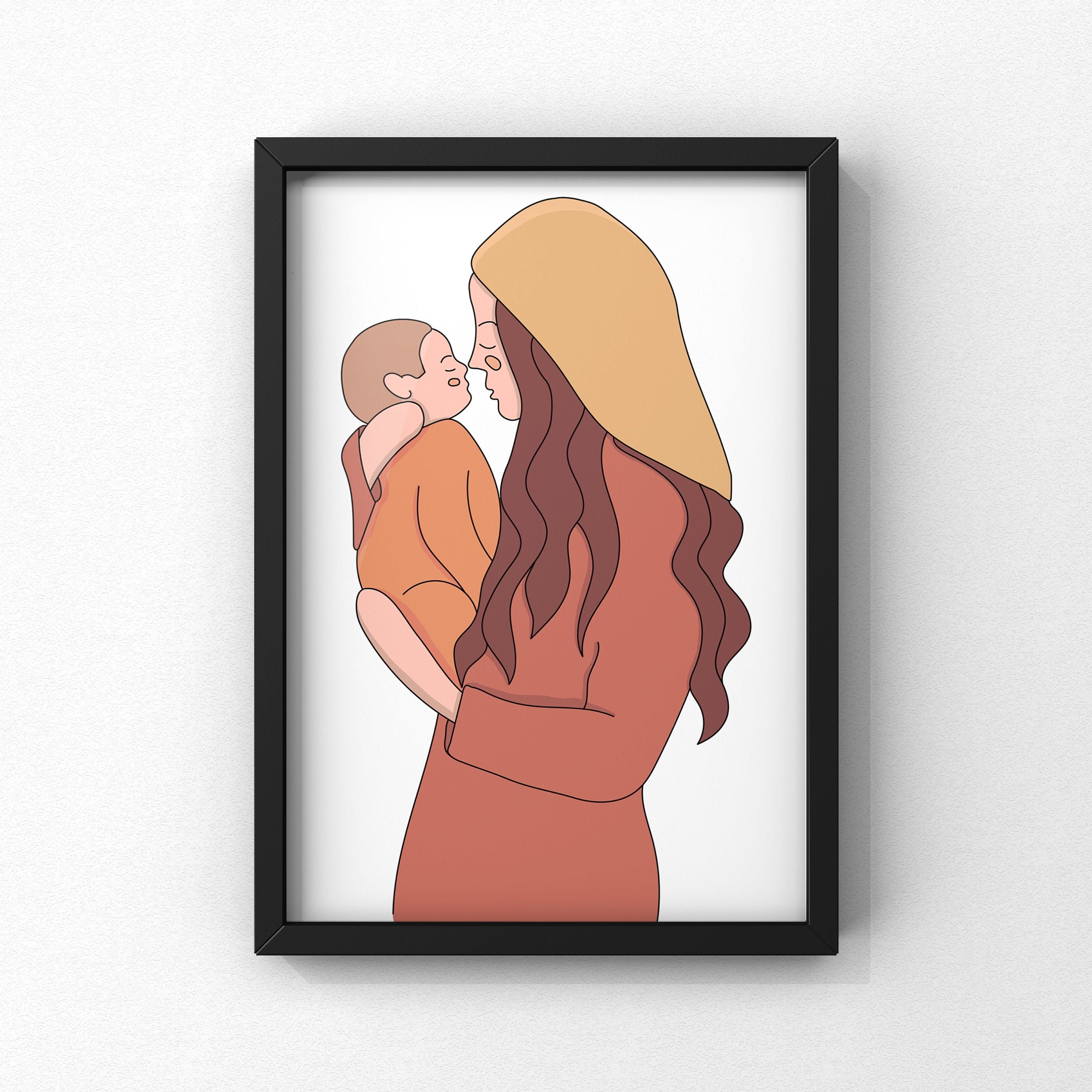 Virgen María cargando a Jesús Digital | Etsy España