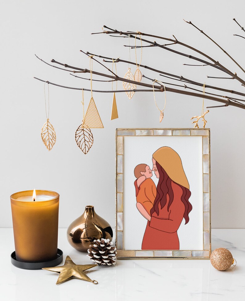 Virgen María cargando a Jesús Digital - Etsy México