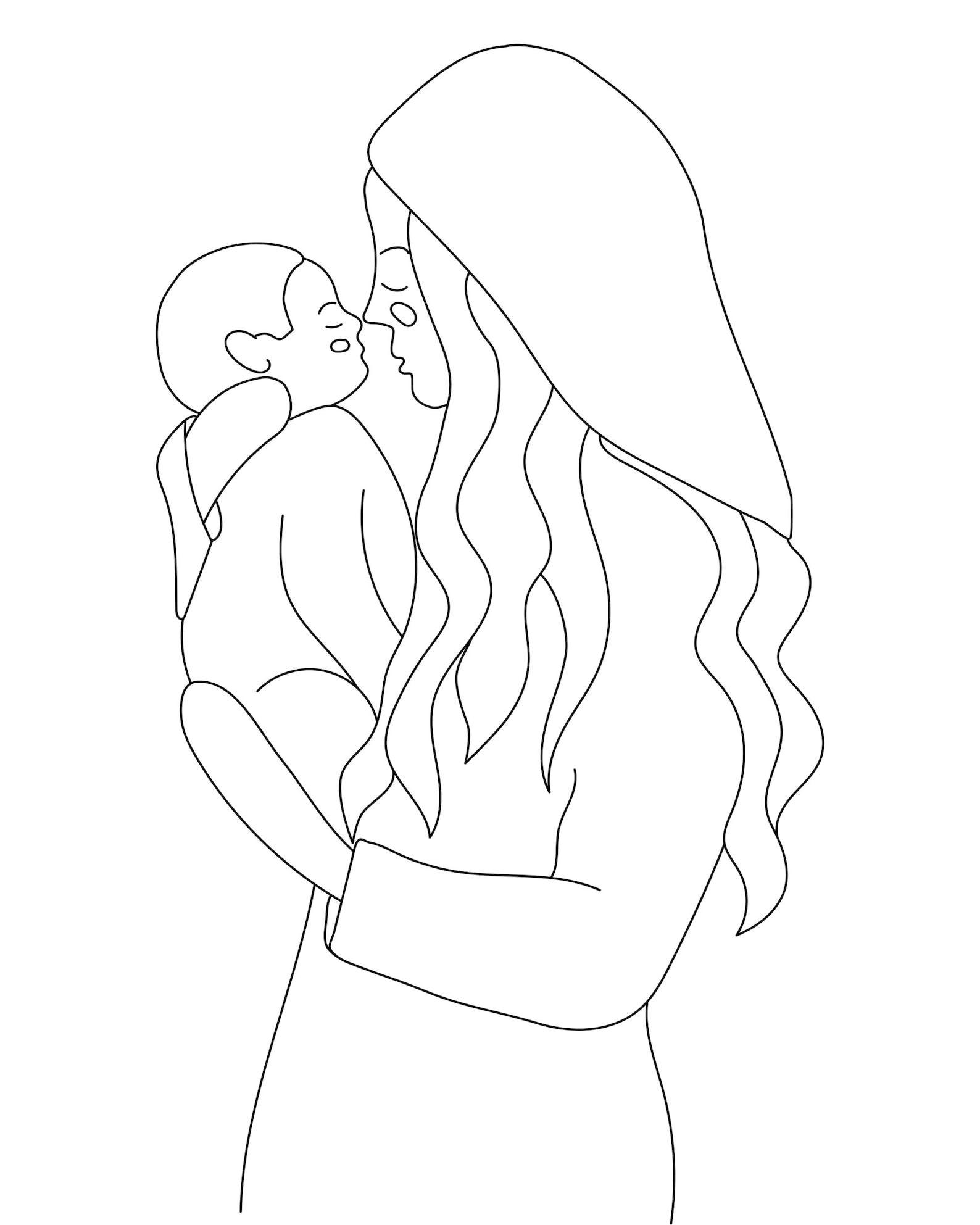 Virgen María cargando a Jesús Digital - Etsy España