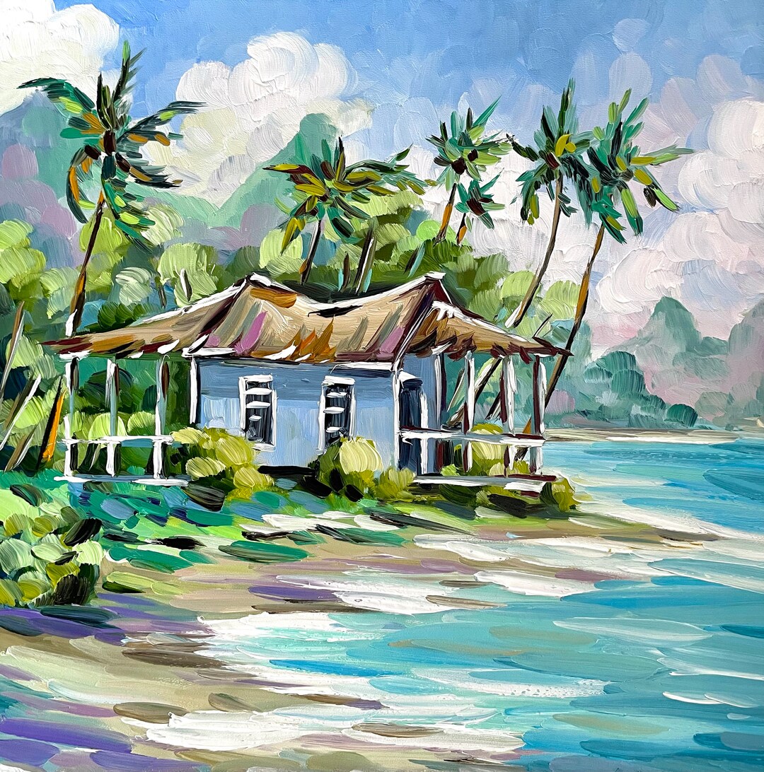 Hawaii Beach Print Maui Coastal Painting Tropical Beach House Decor ...