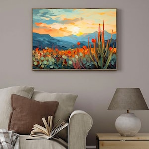 Owyhee Desert Sunset Print Colorful Oregon Landscape Painting Panoramic ...