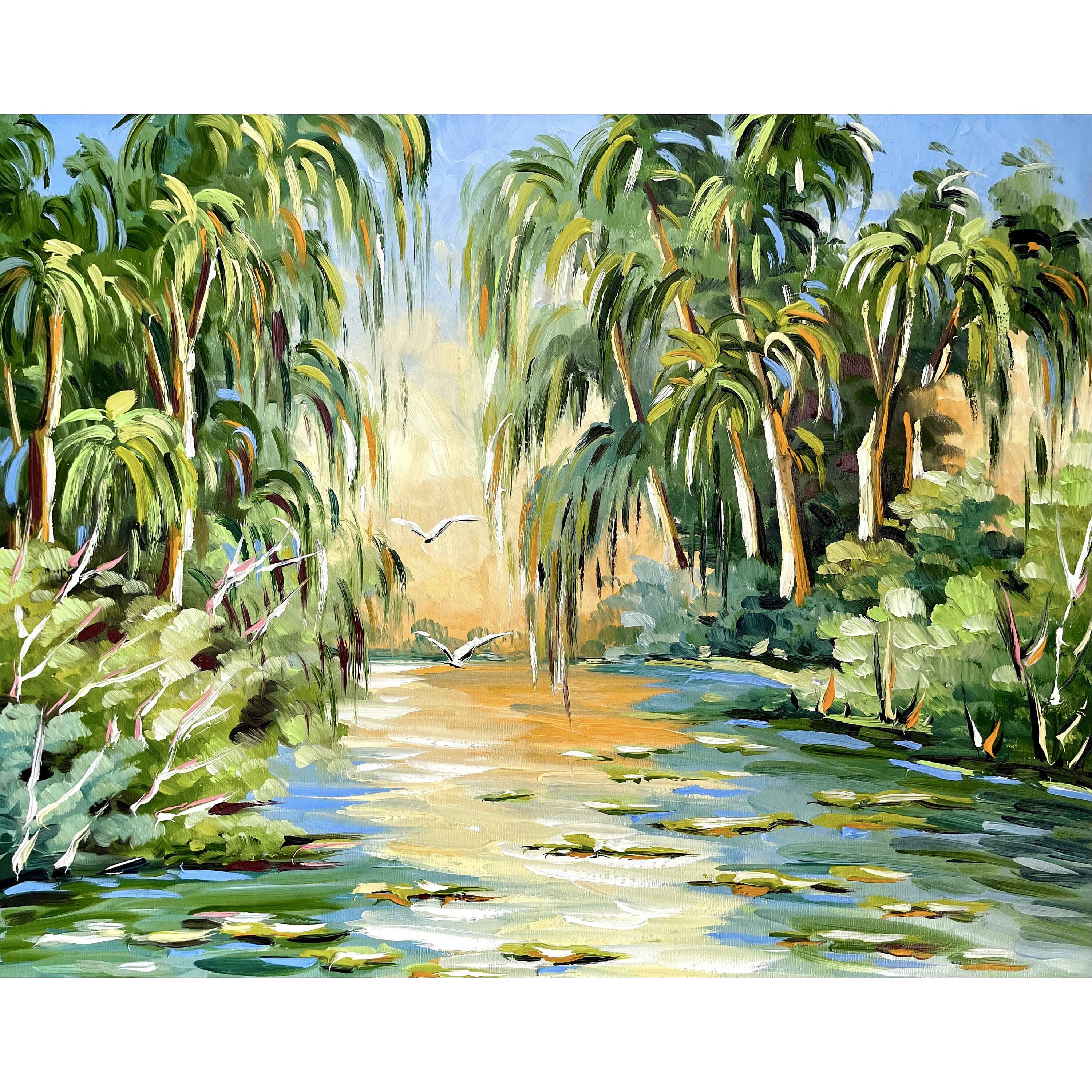 Florida Sunset Tropical Art Print From Oil Painting Landscape Original ...