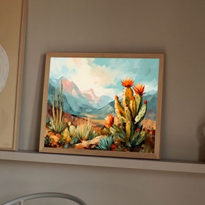 Lechuguilla Desert Landscape Arizona Art Print Cacti Wall Art ...