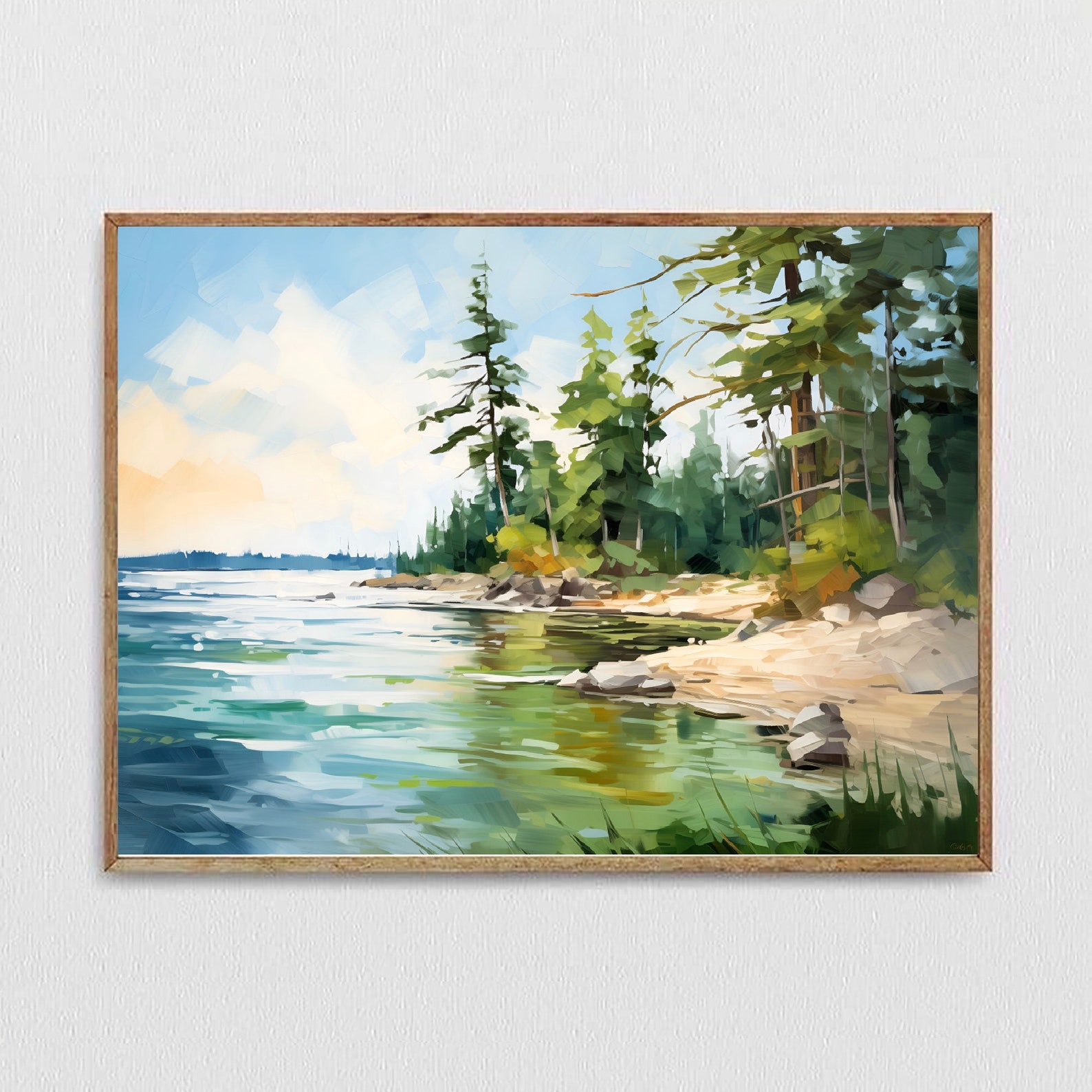 Forest Lake Painting Ohio Art Print Landscape Lake Erie Poster ...