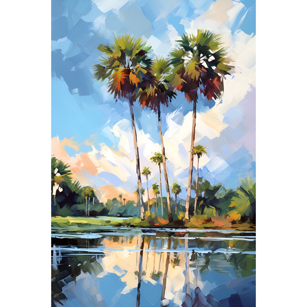 Florida Painting Oleta River Art Print Sunset River Abstract Landscape ...