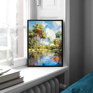 Crystal River Painting Florida Art Print Palm Trees Wall Art Three ...