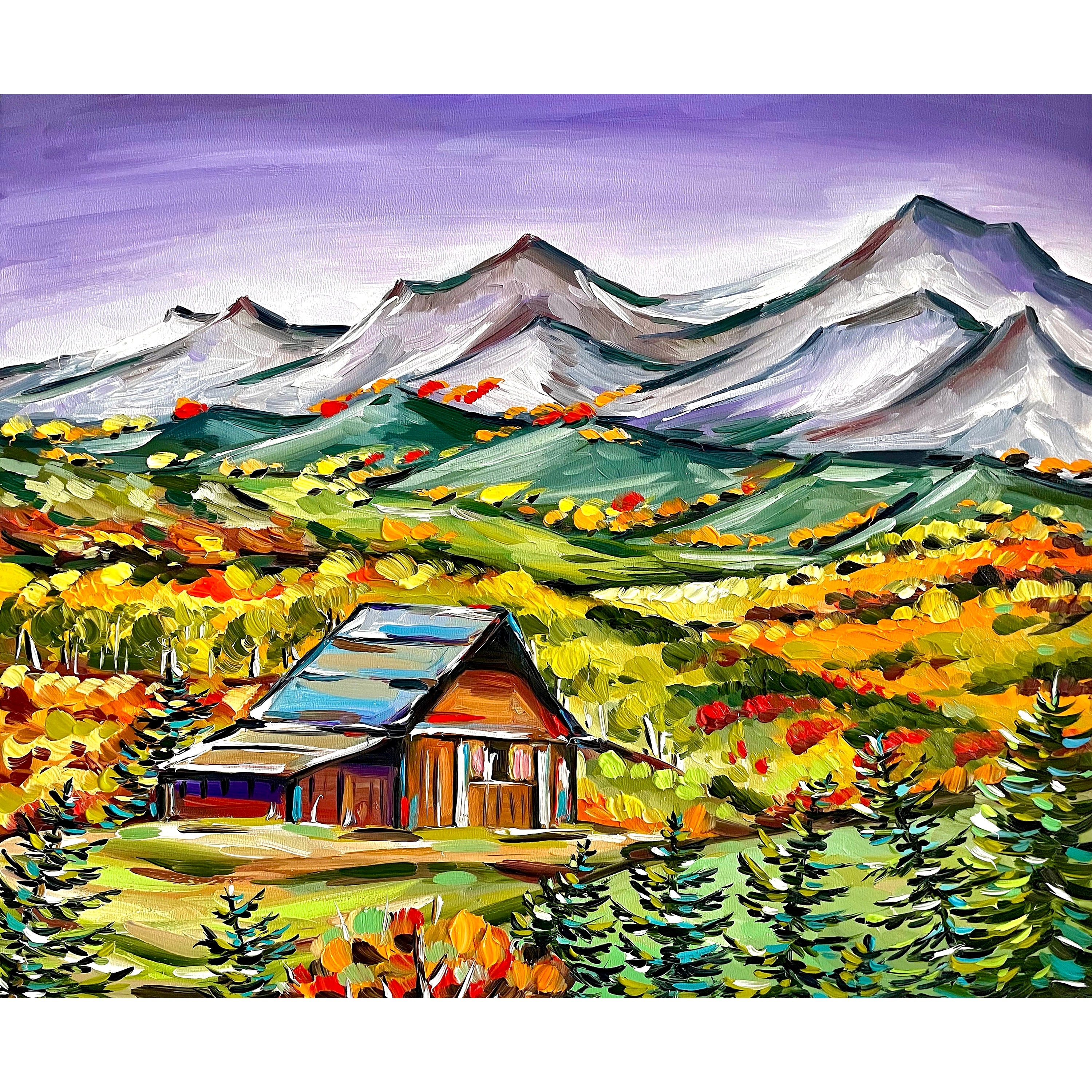 Colorado Mountain Landscape Drawing