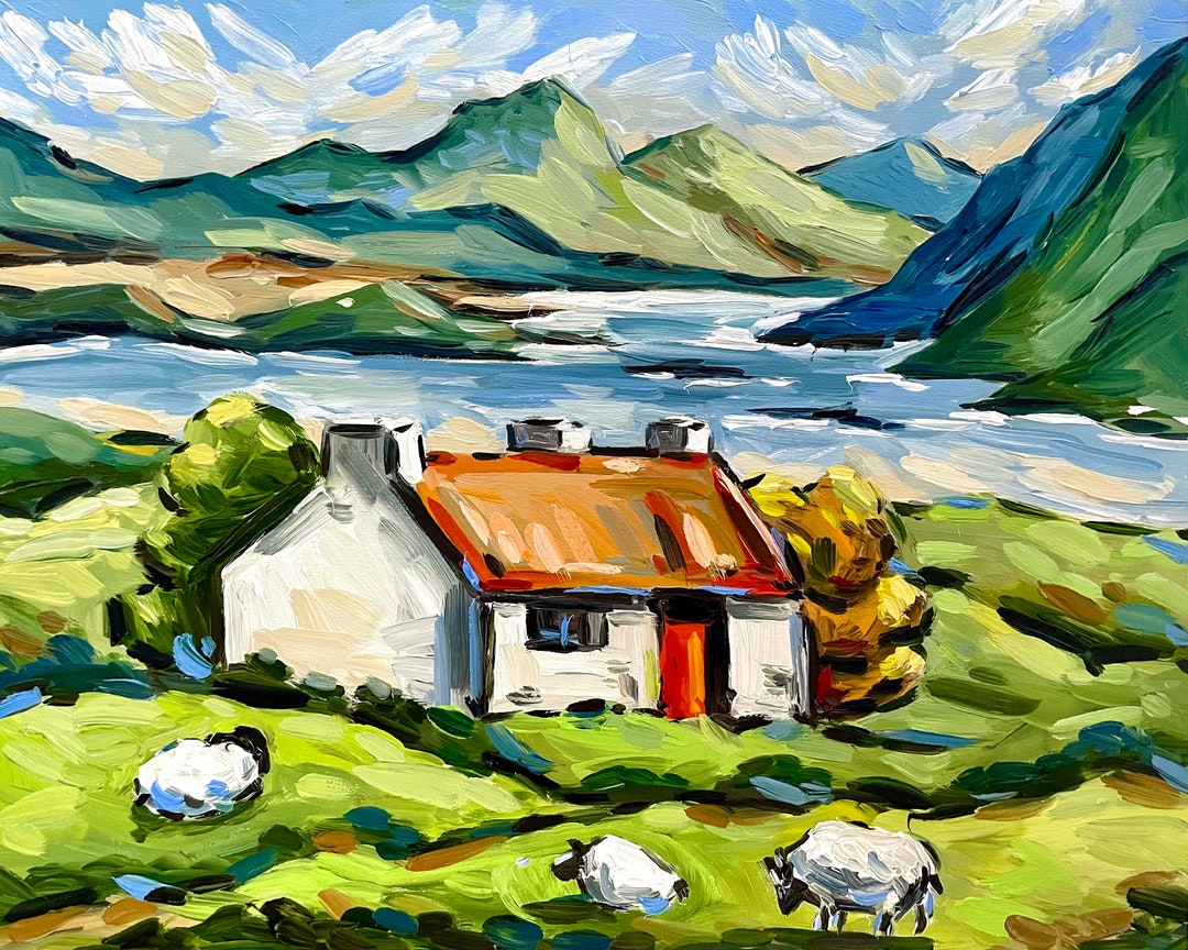 Mountain Lake Painting Irish Landscape Print From Original Oil Painting ...