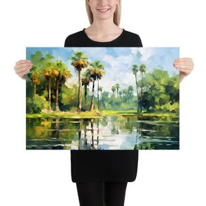 St Johns River Painting Florida Wall Art Horizontal Landscape Painting ...