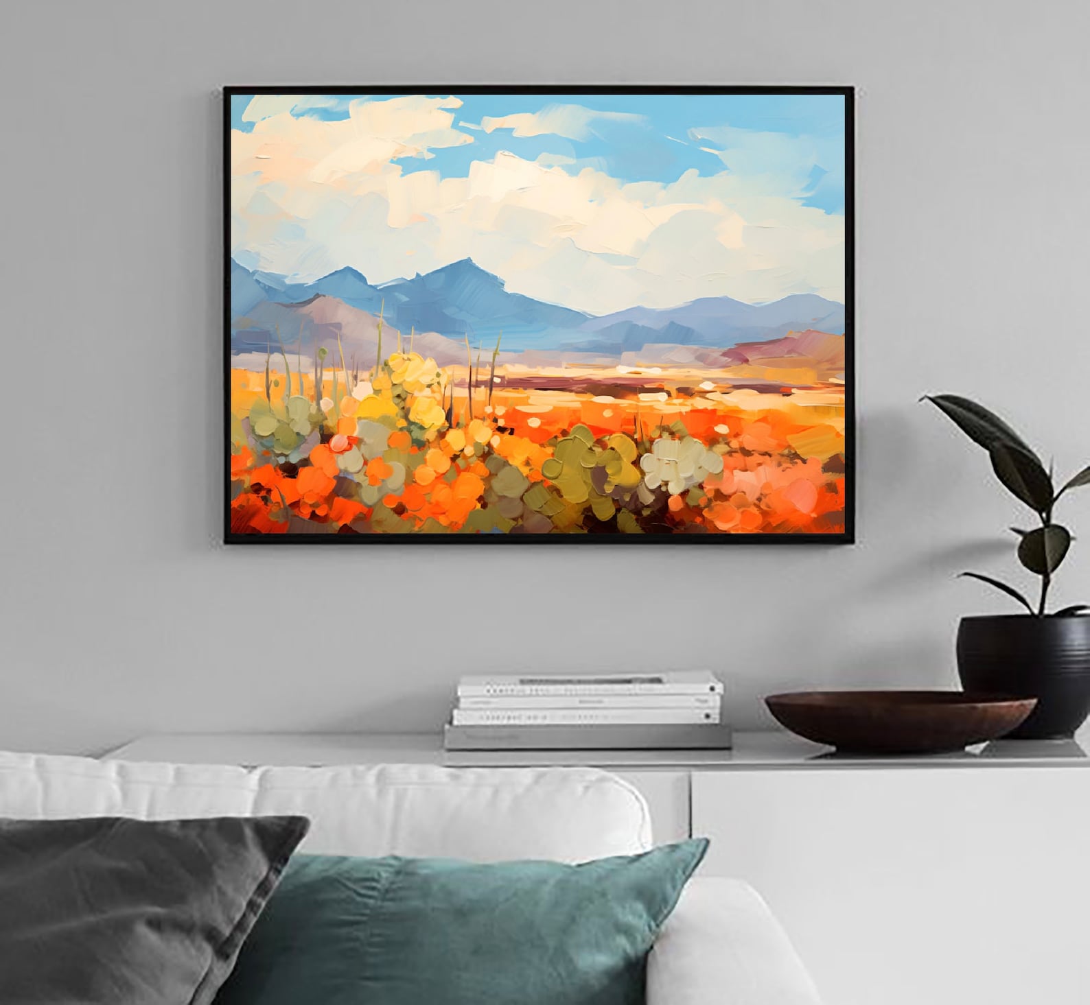 Sandia Mountains New Mexico Travel Print Vintage Midcentury Modern Wall ...