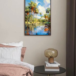 Crystal River Painting Florida Art Print Palm Trees Wall Art Three ...