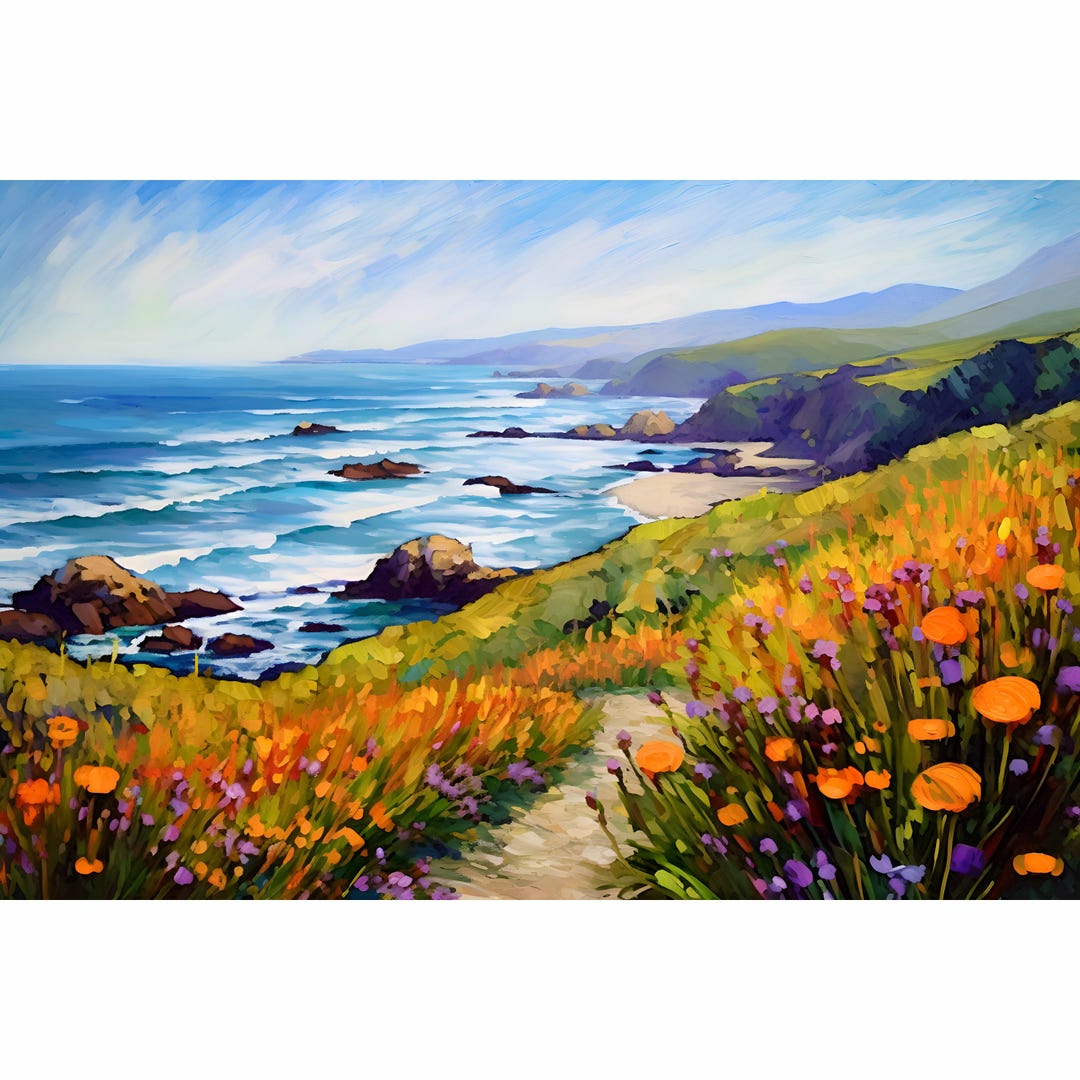 California Landscape Painting San Francisco Coast Print California ...