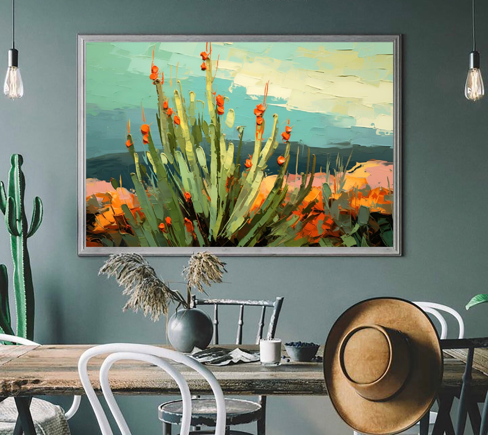 Big Bend Painting Western Desert Print Midcentury Modern Poster Texas ...