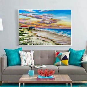 Texas Coast Print From Oil Painting South Padre Island Art Galveston ...