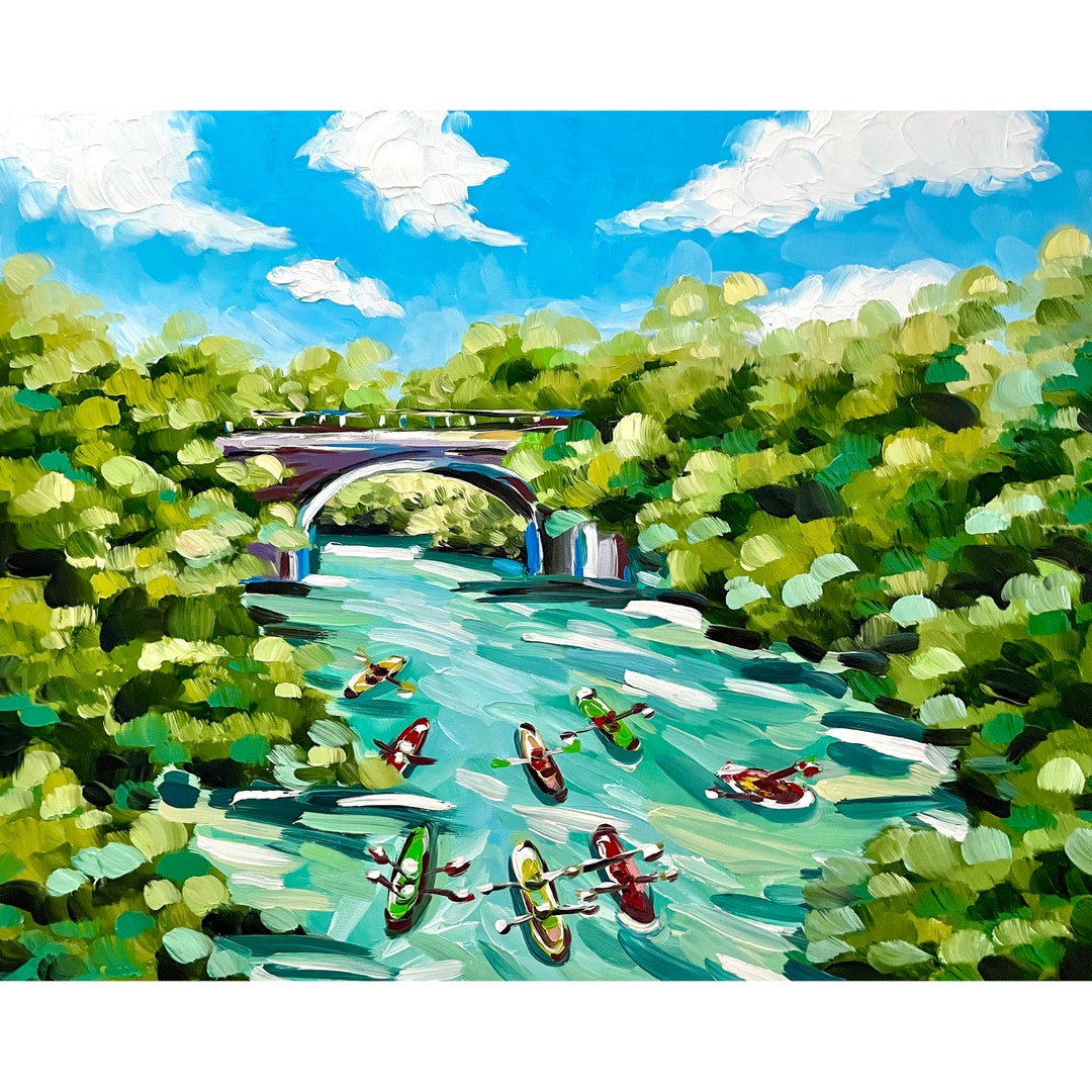Lady Bird Lake Print From Oil Painting Wall Art Austin Texas Decor ...