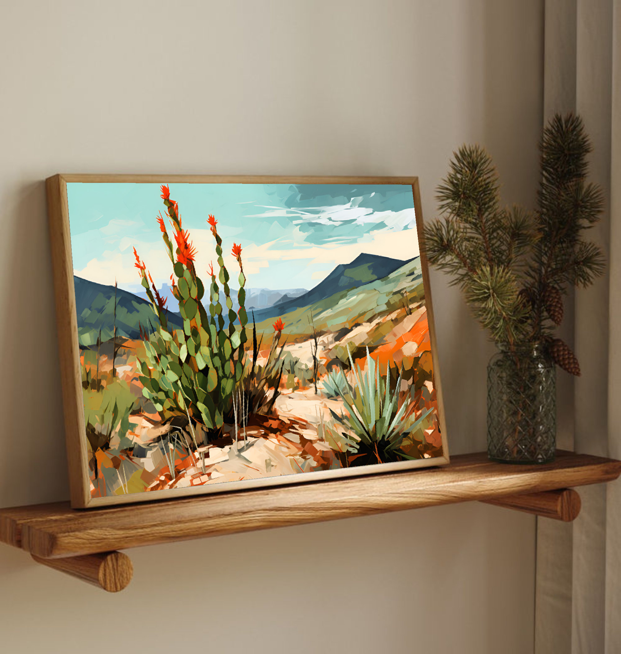Big Bend National Park Print Texas Mountain Painting Southwestern Wall ...