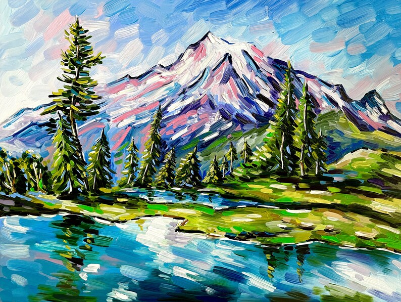 Mount Rainier National Park Art Print From Original Oil - Etsy
