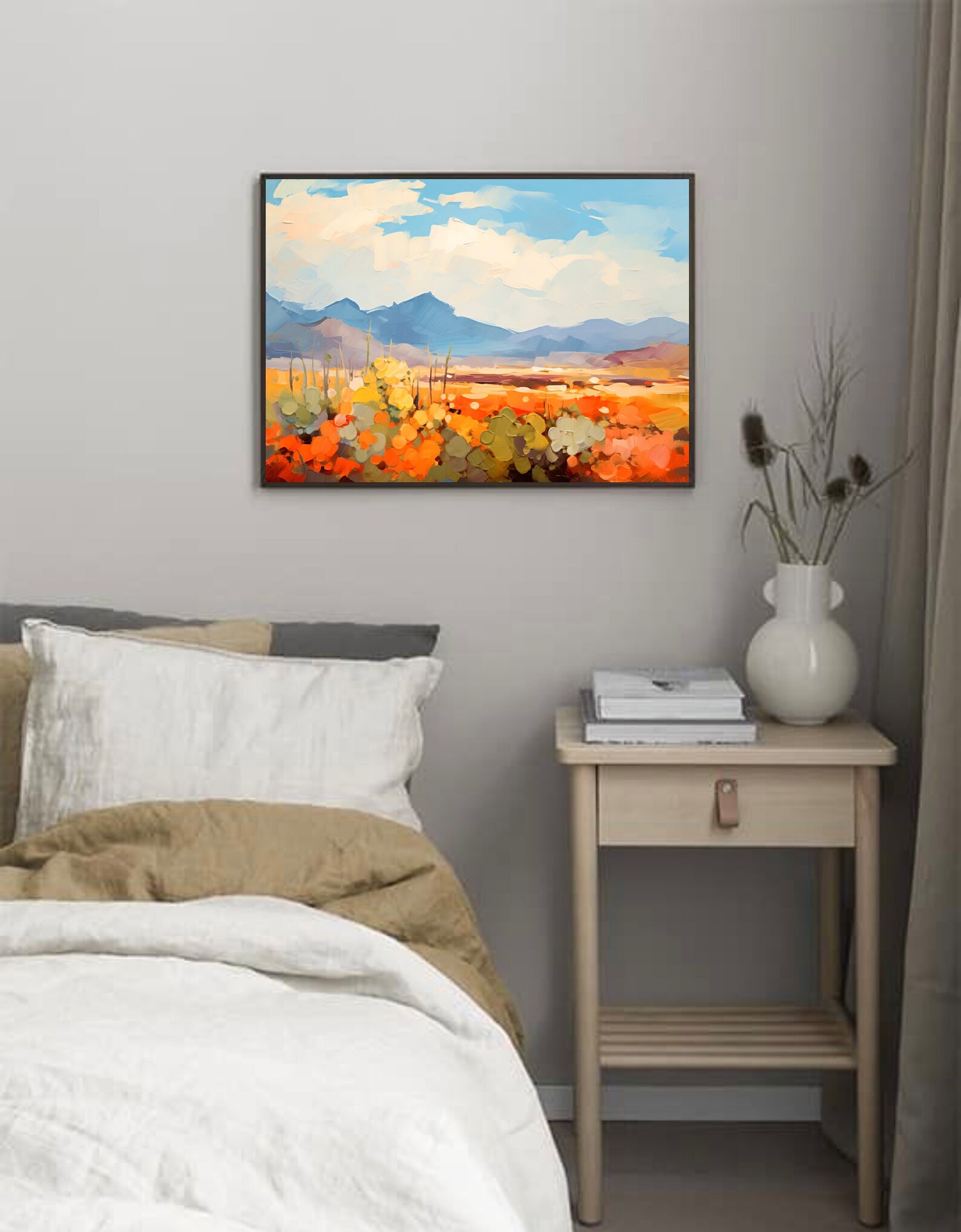 Sandia Mountains New Mexico Travel Print Vintage Midcentury Modern Wall ...