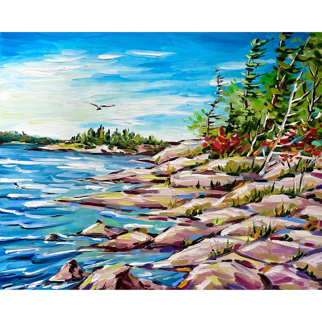 Lake Huron Michigan Landscape Print From Oil Painting Original Art ...
