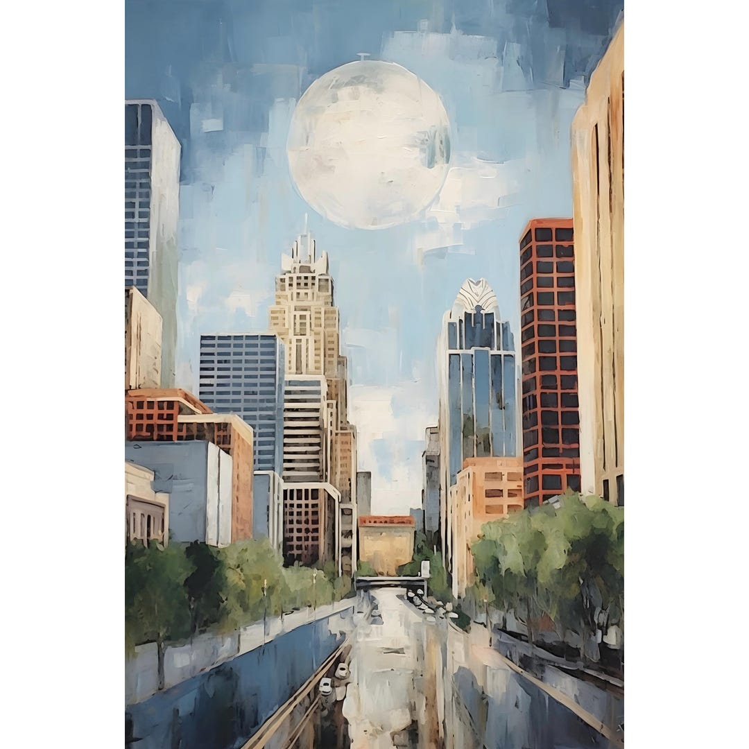 Austin Texas Art Austin Skyline Print Cityscape Wall Art Texas ...