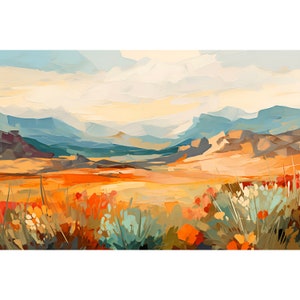 Mount Taylor Art Print New Mexico Painting Mountain Sunrise Landscape ...