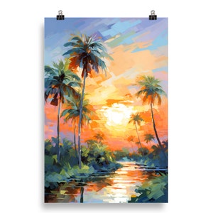 Florida Twin Rivers Painting Forest River Art Print Florida Landscape ...
