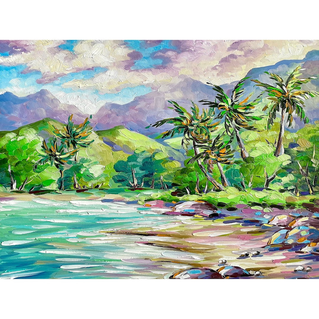 Kauai Hawaii Print From Oil Painting Hawaiian Landscape Art Hanalei ...