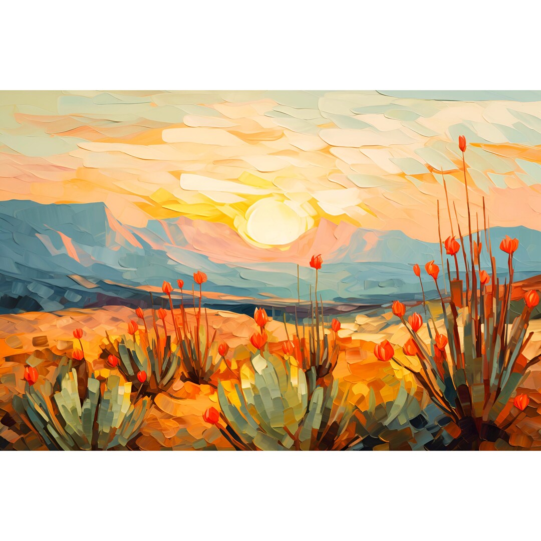 Emory Peak Texas Print Big Bend Painting Texas Wall Art Western Desert ...