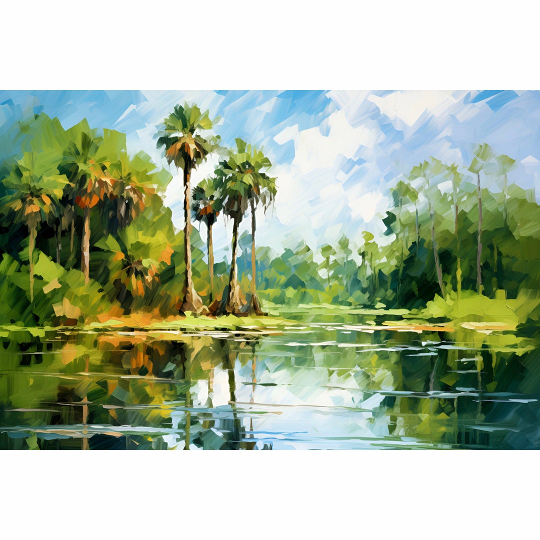 Florida Landscape Art Print Corkscrew Swamp Sanctuary Poster Travel ...