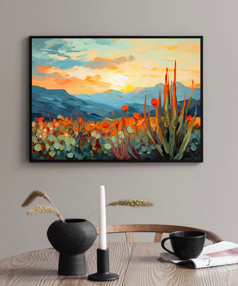 Owyhee Desert Sunset Print Colorful Oregon Landscape Painting Panoramic ...