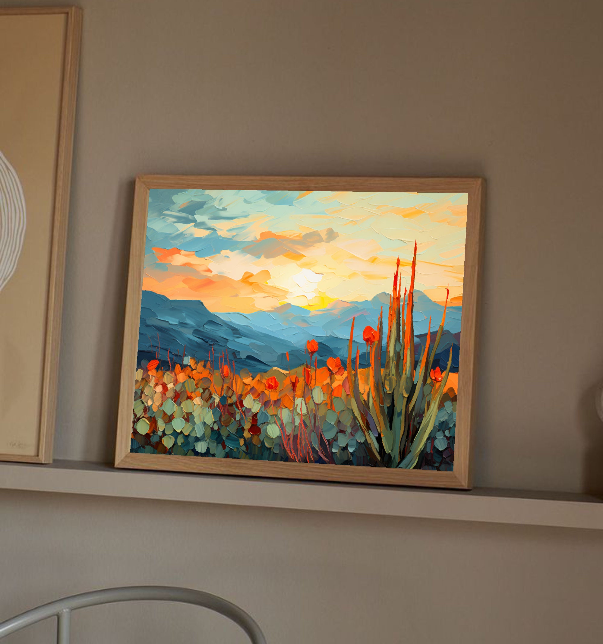 Owyhee Desert Sunset Print Colorful Oregon Landscape Painting Panoramic ...