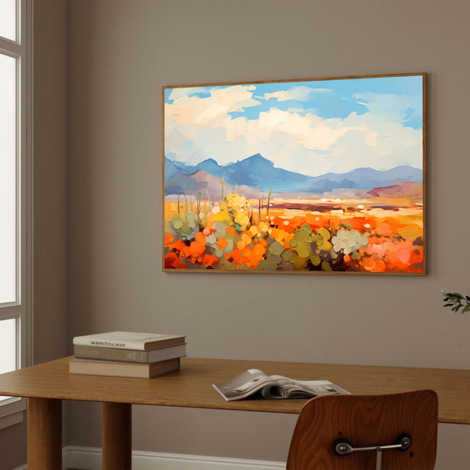 Sandia Mountains New Mexico Travel Print Vintage Midcentury Modern Wall ...