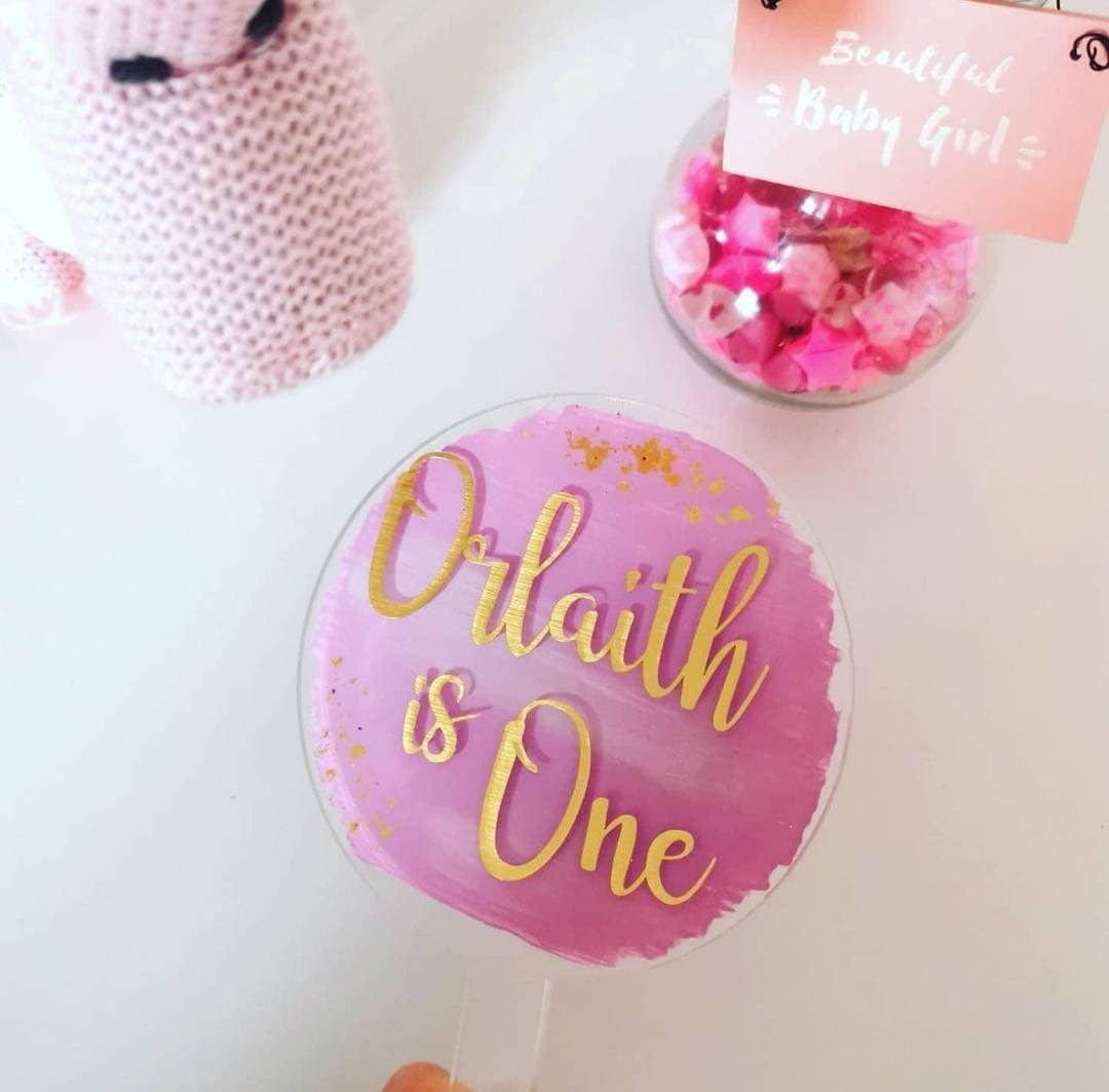 Personalised Cake topper paddle topper acrylic cake topper | Etsy