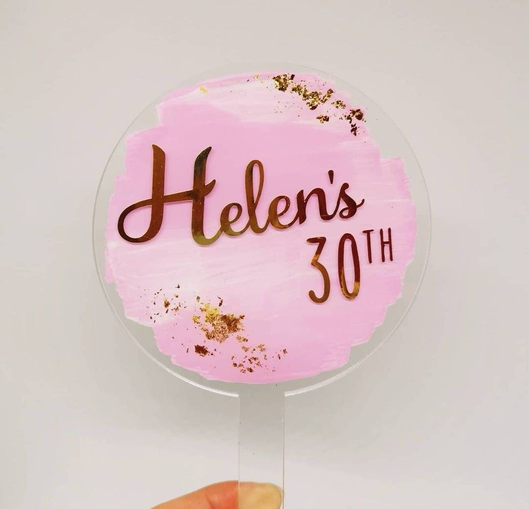 Personalised Cake topper paddle topper acrylic cake topper | Etsy