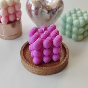 Heart Bubble Candle Heart Bubble Cube Candle Pink Decorative Candle ...