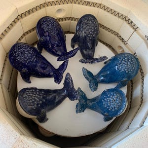 Ceramic Dark Blue Whale - Etsy