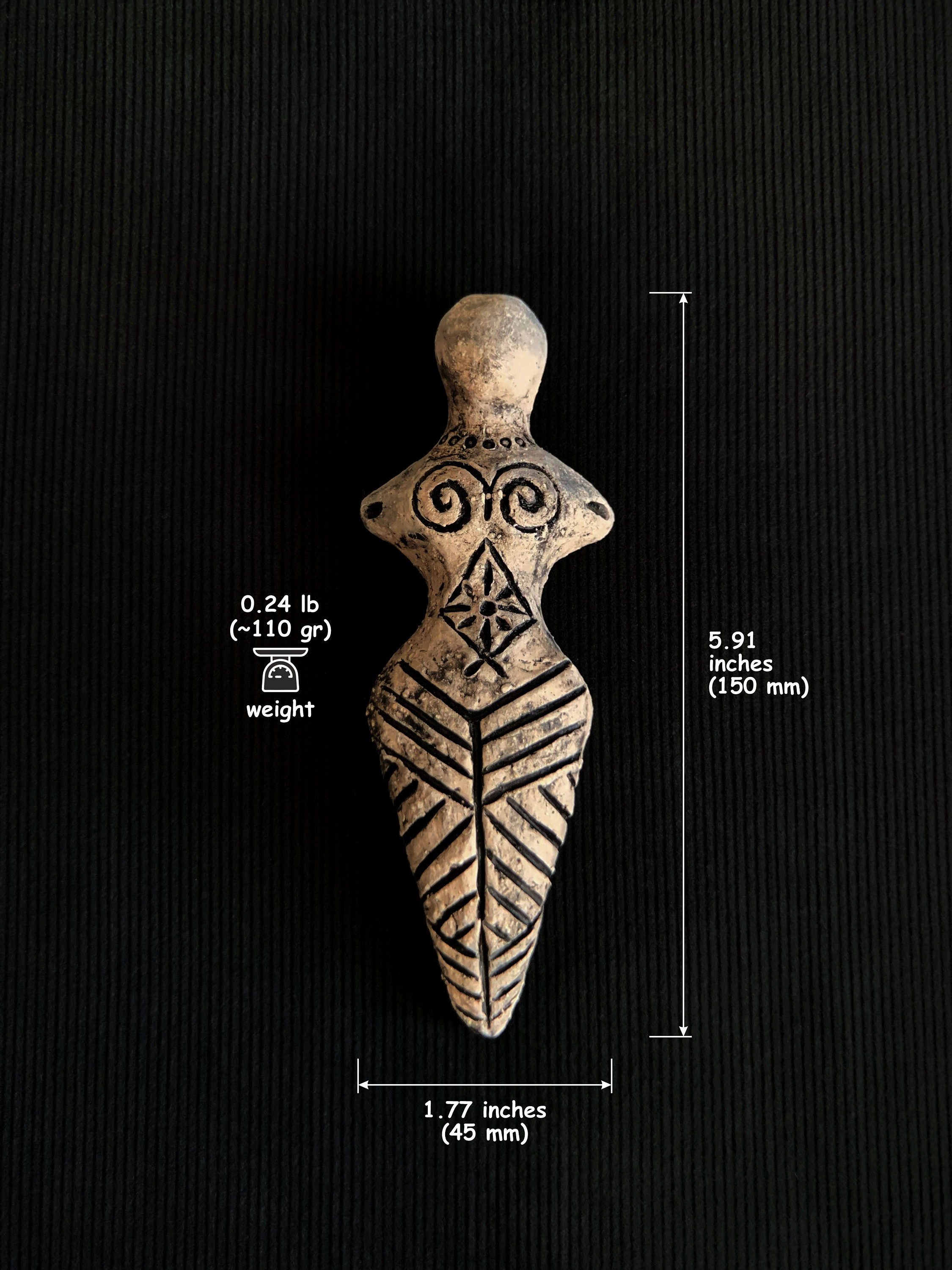Ceramic Figurine of the Amulet of Fertility of the Female Goddess of ...
