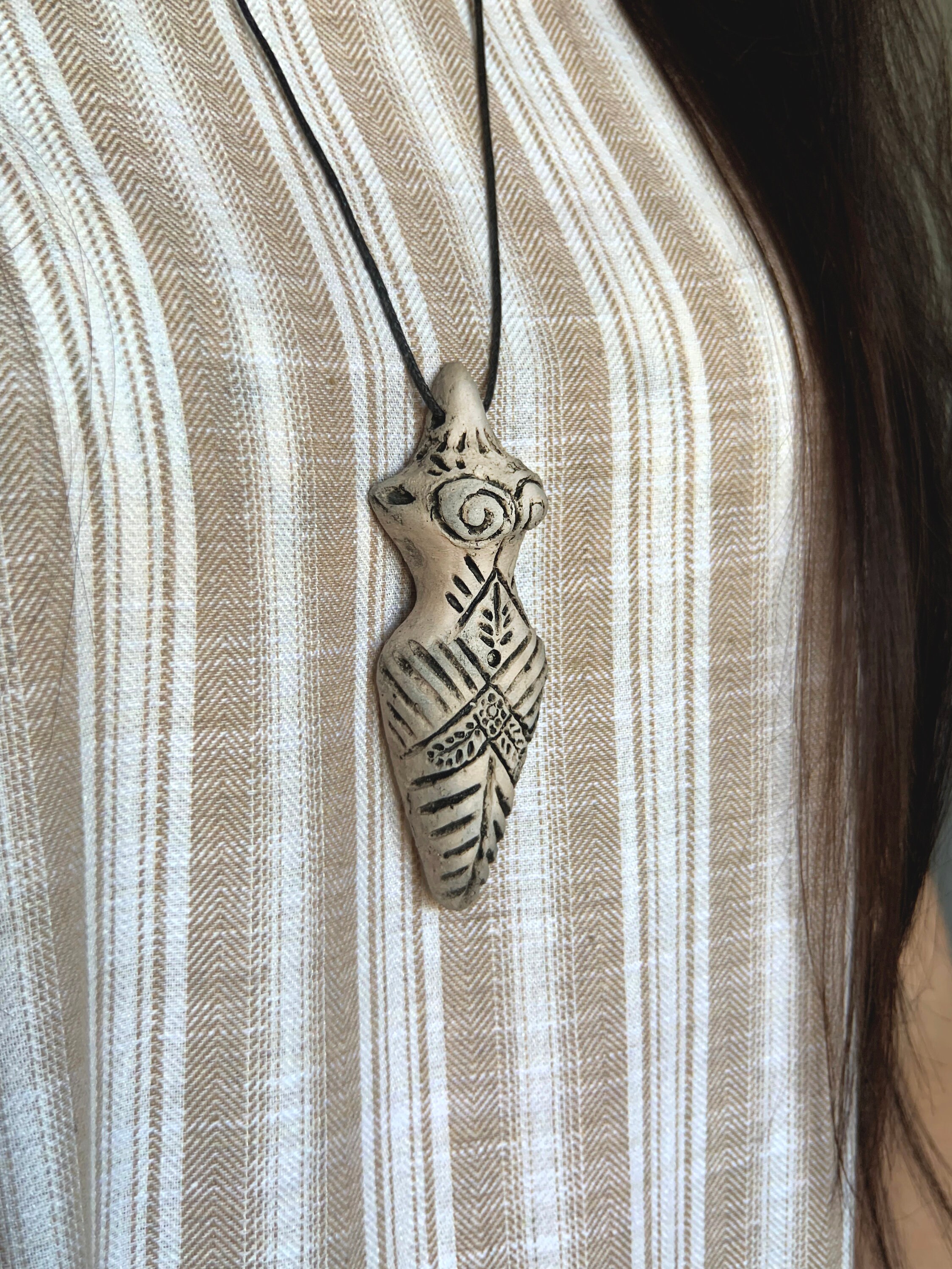 Ceramic Pendant Tripolian Amulet Mother Amulet Fertility Goddess ...