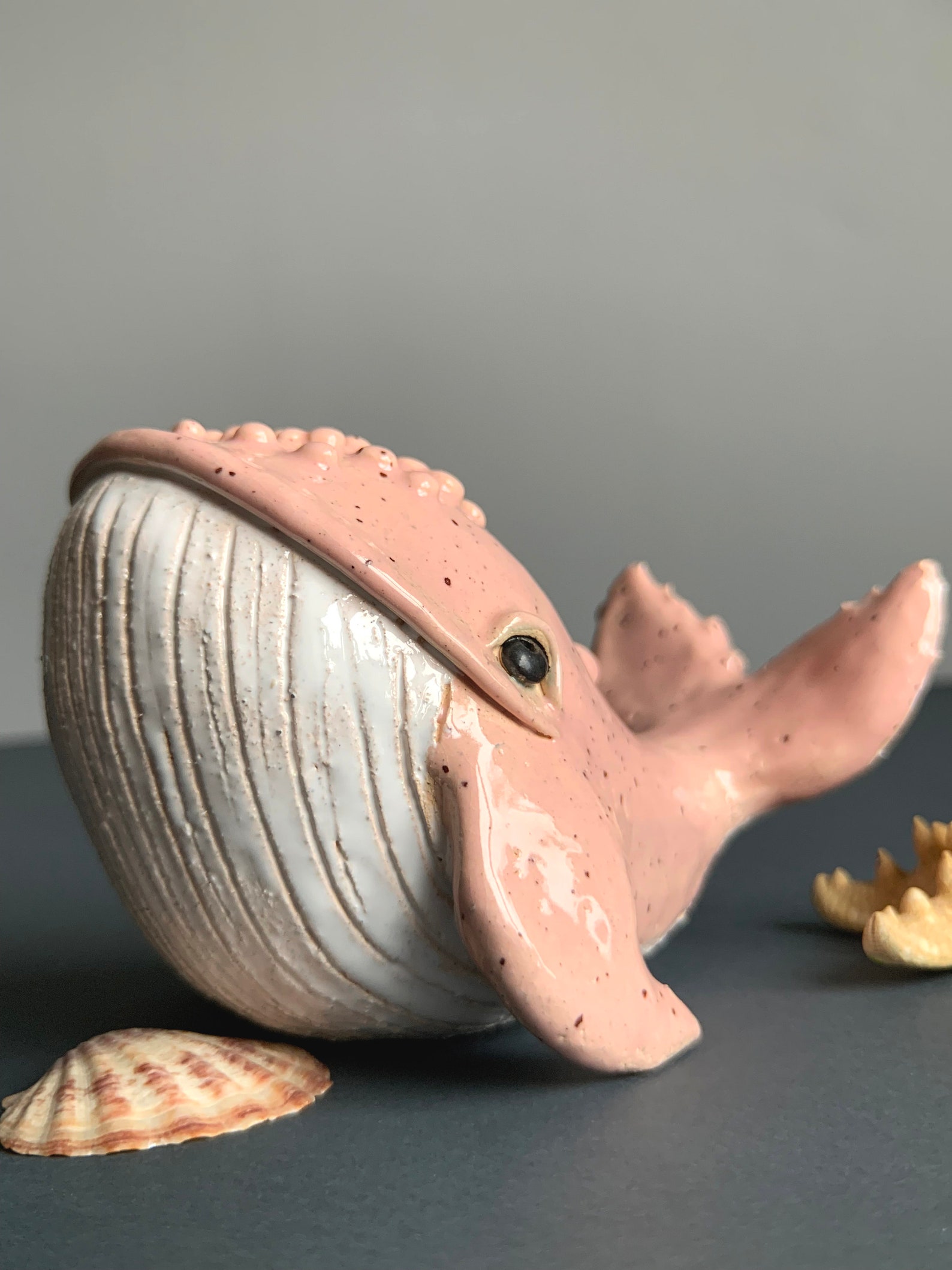 Pink Ceramic Whale Handmade Figurine Large Ocean Fish for Gift - Etsy